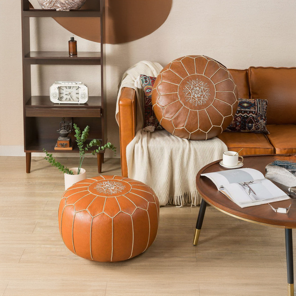 Quality Leather Poufs: Stylish & Durable Seating Options – King Of Handmade