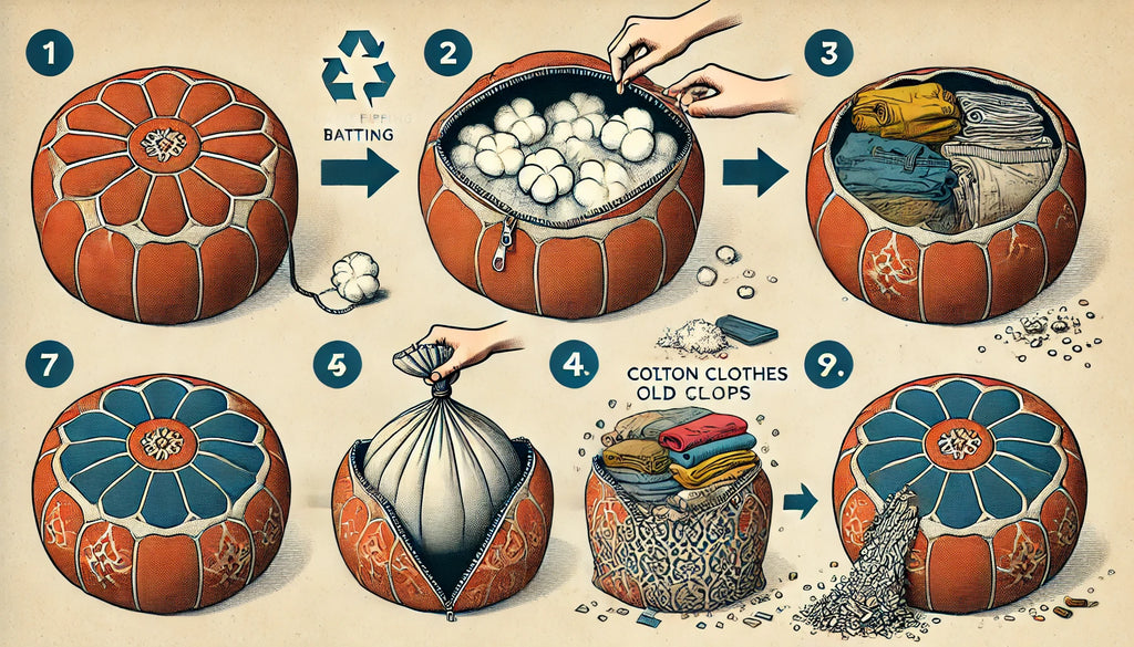 How to Fill a Moroccan Pouf: Step-by-Step Guide – King Of Handmade