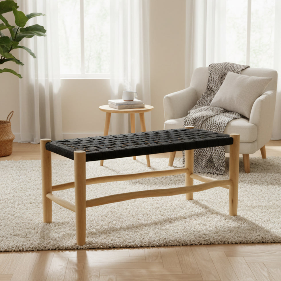 Moroccan bench with Black cord - Moroccan Handmade Furniture – King Of ...