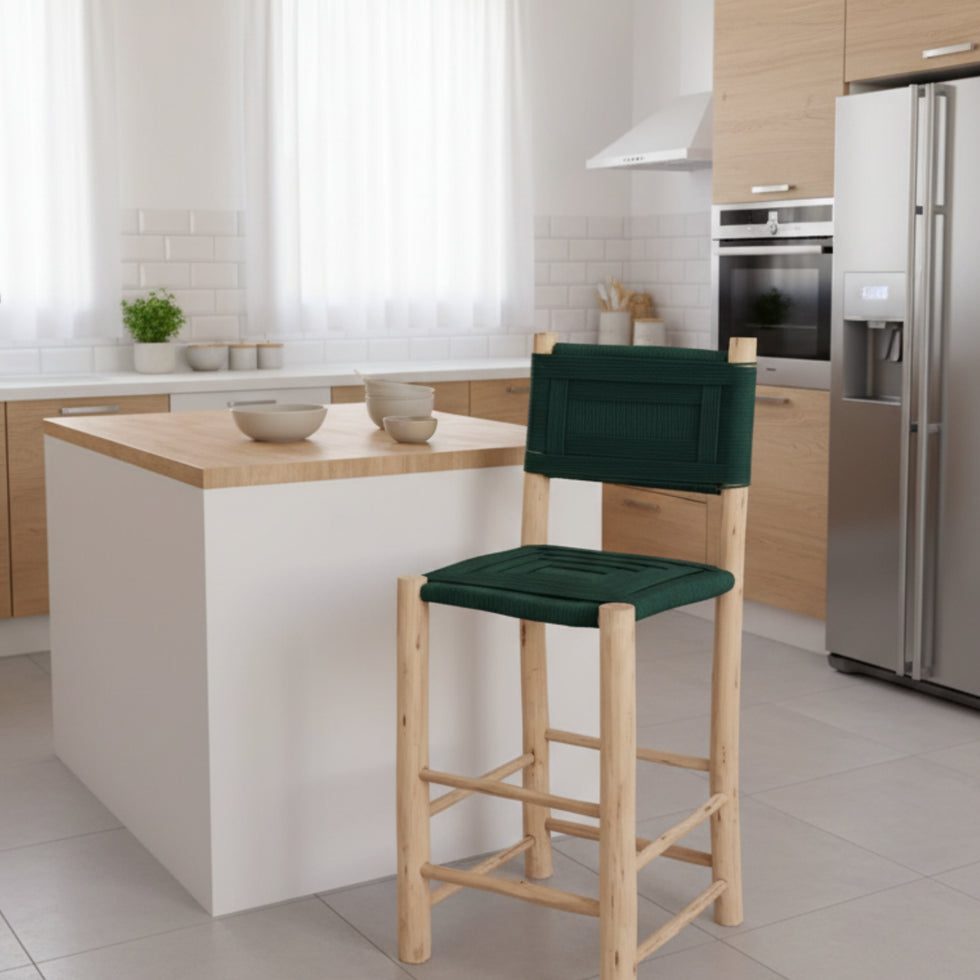 Handmade Leather Moroccan Bar Stool - Kitchen Counter Seating – King Of ...