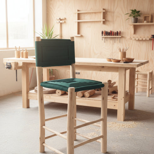 Handmade Leather Moroccan Bar Stool - Kitchen Counter Seating – King Of ...