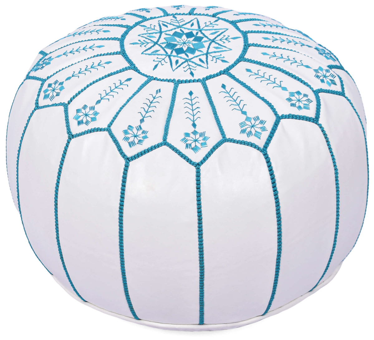 Authentic Moroccan Leather Footstool Ottoman – King Of Handmade