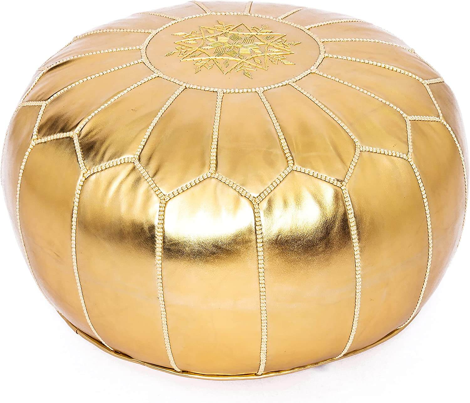 Moroccan Leather Pouf - Cover ONLY - Dark Tan – King Of Handmade